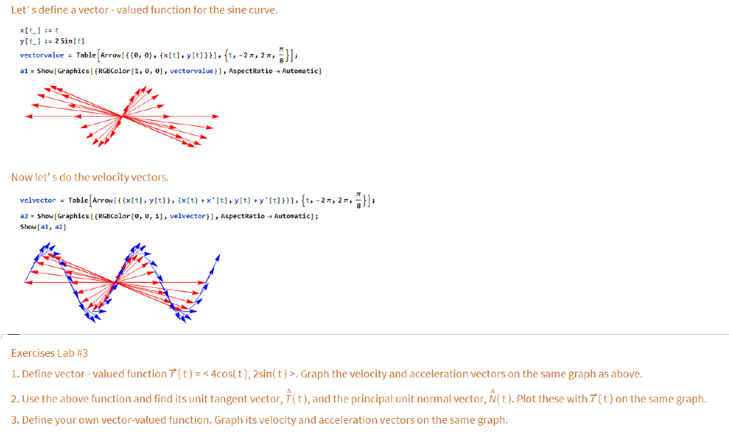 Solved Let's define a vector-valued function for the sine | Chegg.com