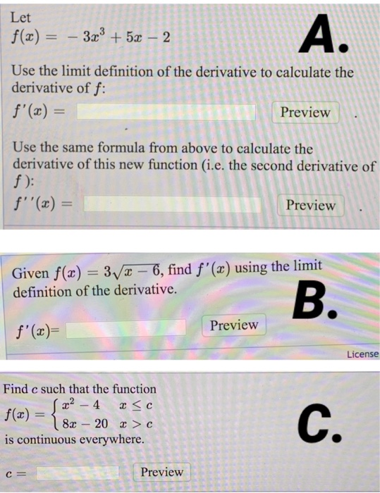 Solved Let Use the limit definition of the derivative to | Chegg.com