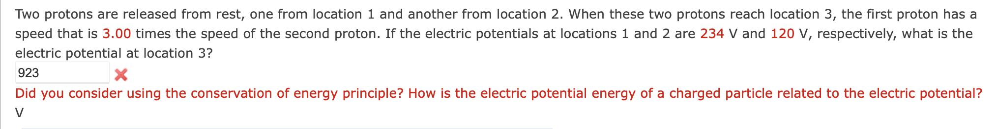 Solved Two protons are released from rest, one from location | Chegg.com