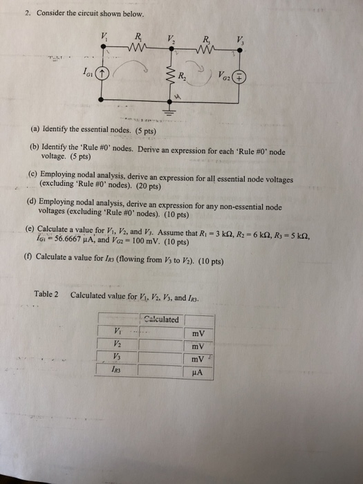 Solved 2. Consider the circuit shown below. V R V, R, V Gi | Chegg.com