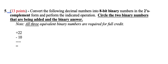 Solved 5._(13 points) - Convert the following decimal | Chegg.com