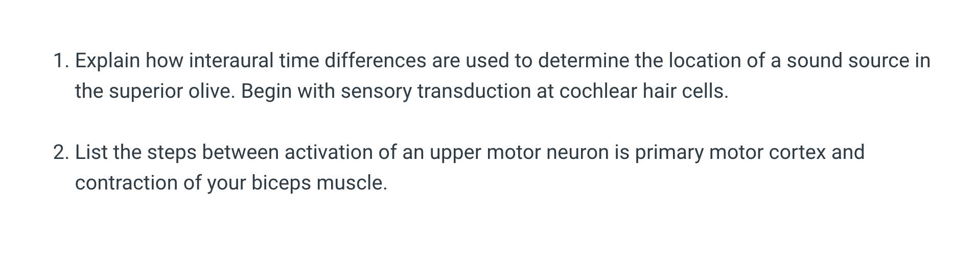 Solved 1. Explain how interaural time differences are used | Chegg.com
