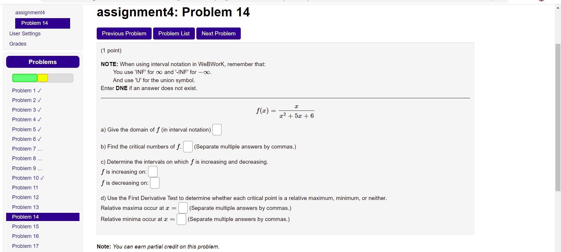 Solved assignment4 Problem 14 User Settings Grades Problems | Chegg.com