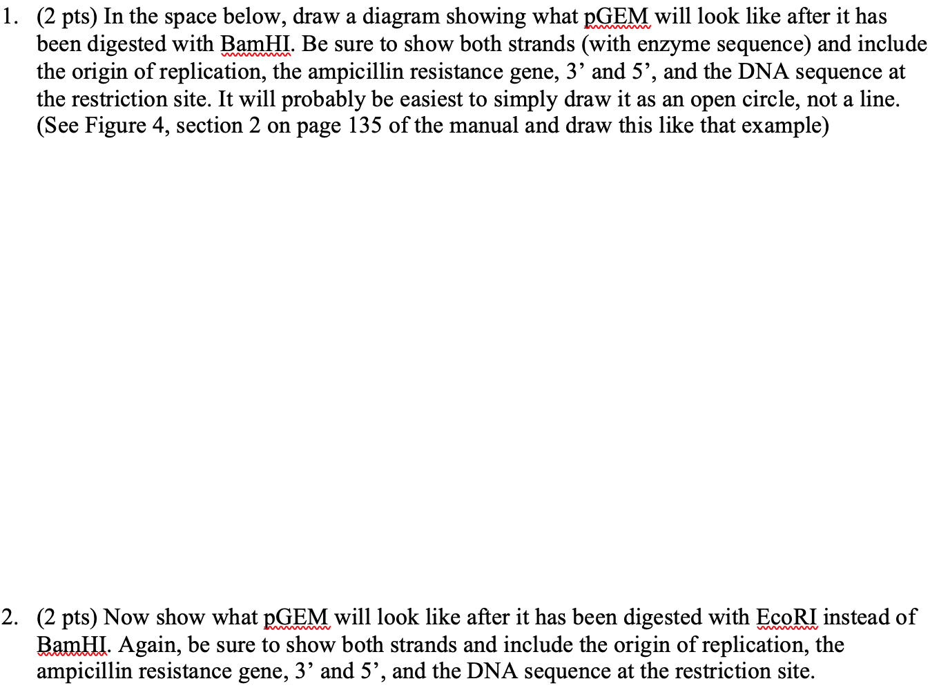 ( 2 pts) In the space below, draw a diagram showing | Chegg.com