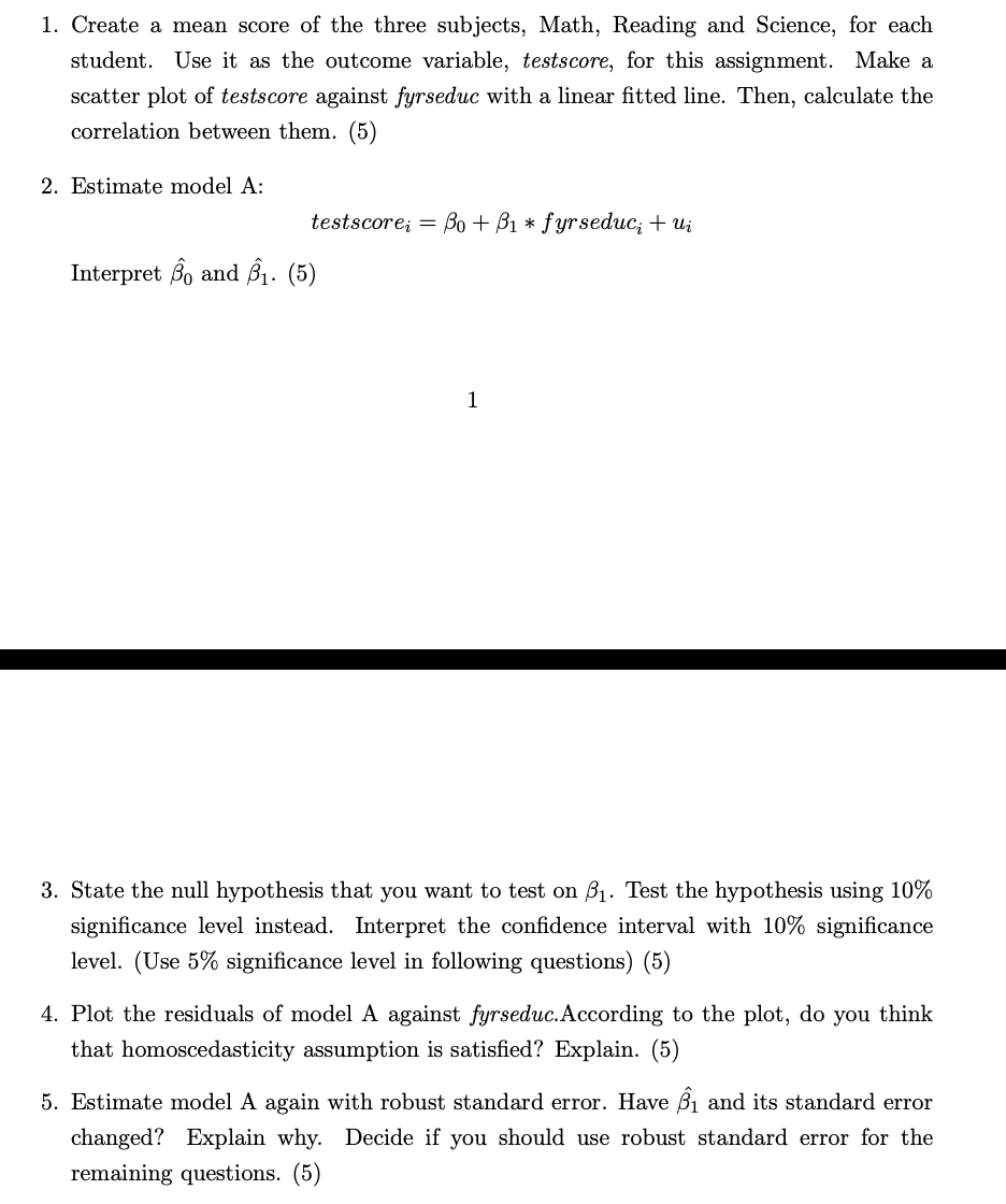 Hello Help With The Correct Commands In Stata For 