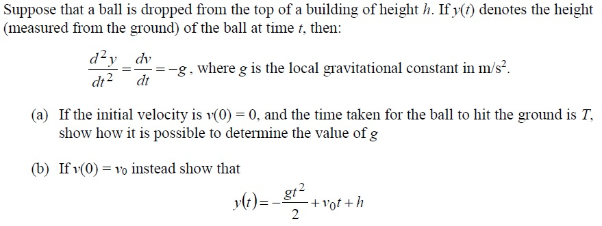 Solved Suppose that a ball is dropped from the top of a | Chegg.com