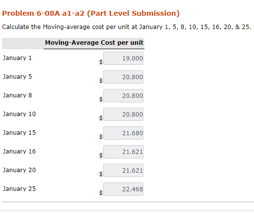 Solved Problem 6-08A a1-a2 (Part Level Submission) Crane | Chegg.com