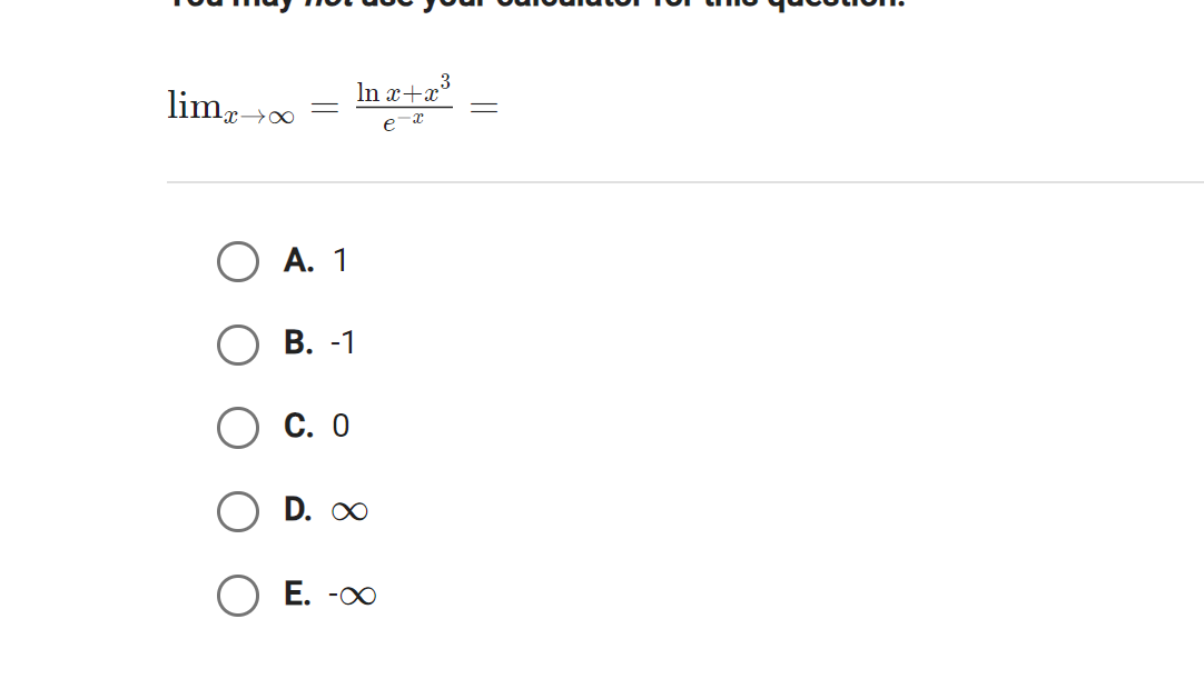 Solved \\[ \\lim _{x \\rightarrow \\infty}=\\frac{\\ln | Chegg.com