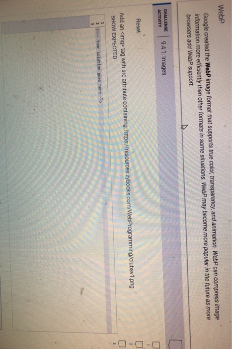 Solved WebP Google created the WebP image format that | Chegg.com