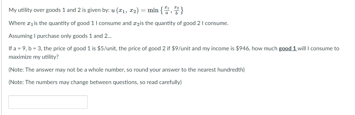 Solved My utility over goods 1 and 2 is given by: u (x1, x2) | Chegg.com