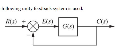 Solved following unity feedback system is used.Consider the | Chegg.com