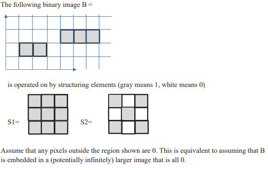 Solved The following binary image B= is operated on by | Chegg.com