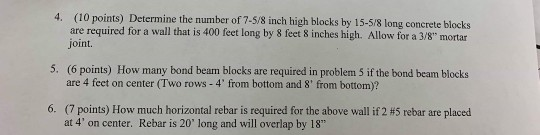 Solved 4. (10 points) Determine the number of 7-5/8 inch | Chegg.com