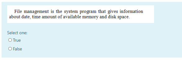 Solved File management is the system program that gives | Chegg.com
