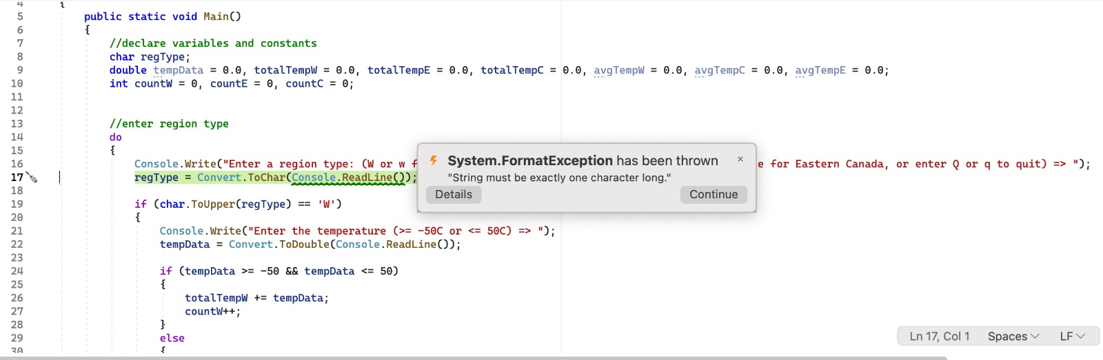 Solved if (tempData >=−50 \&\& tempData