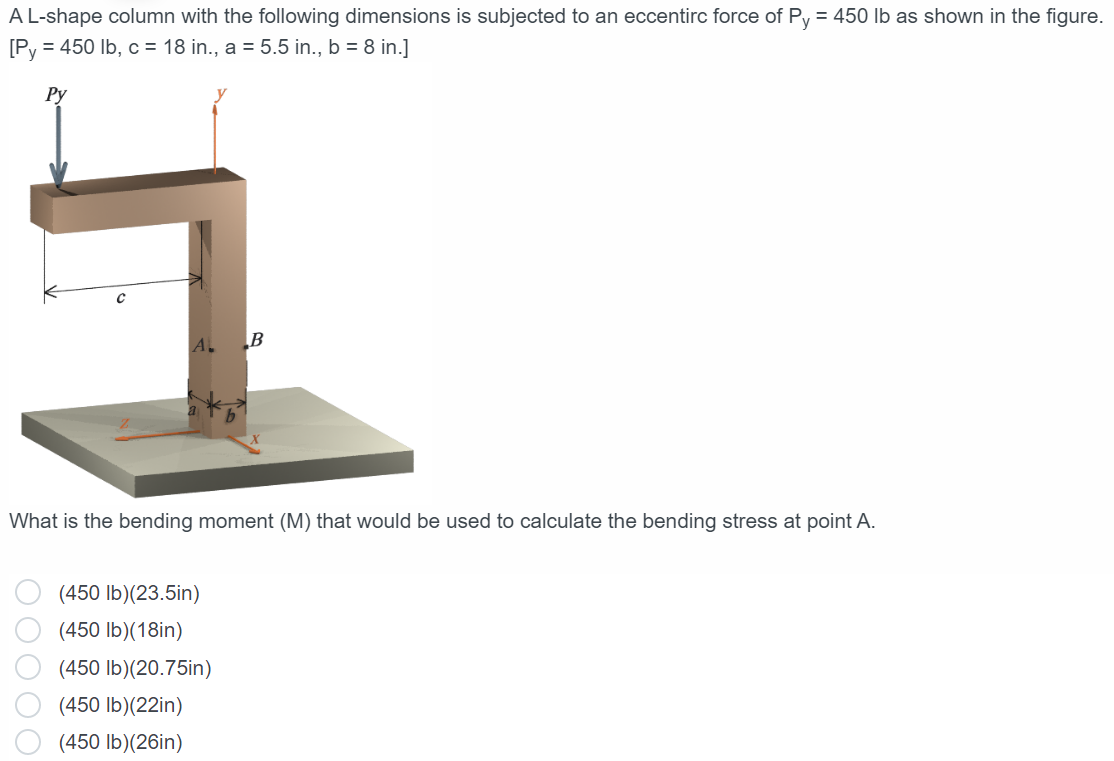 Solved A L-shape column with the following dimensions is | Chegg.com
