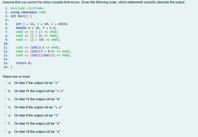Solved Assume that you correct for minor compile-time | Chegg.com