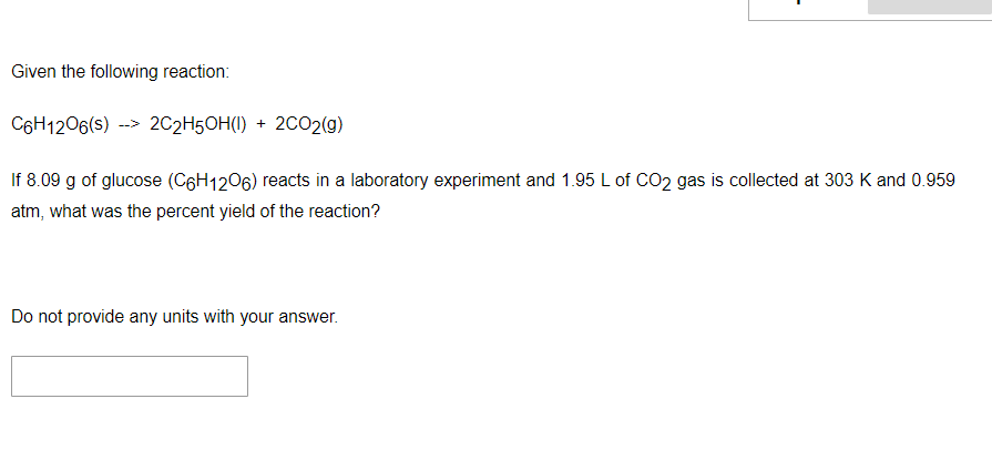 Solved Given the following reaction: C6H12O6( | Chegg.com