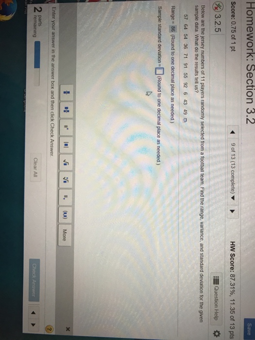Solved Homework Section 3 2 Score 0 75 Of 1 Pt 9 Of 13 13