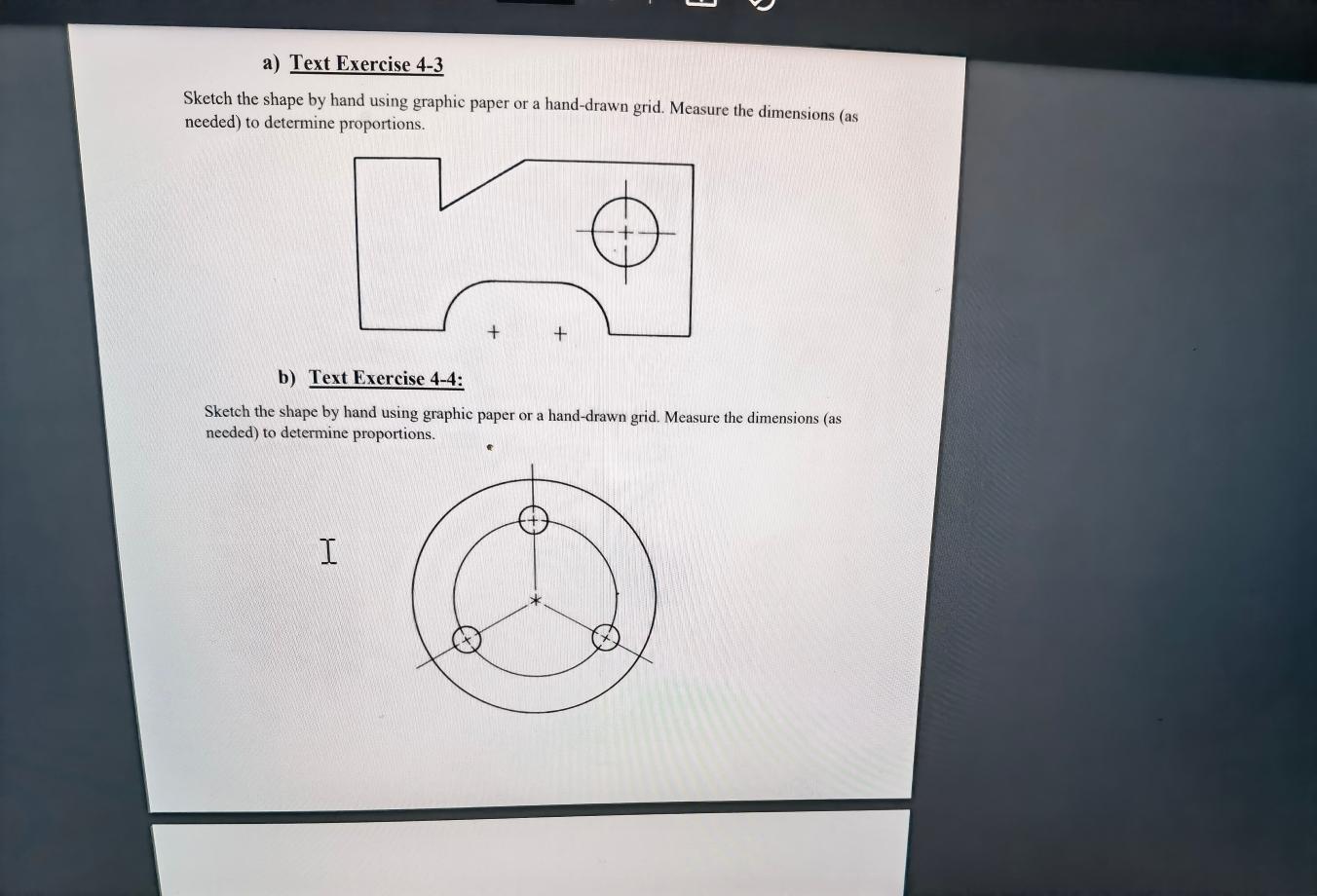 Solved a) Text Exercise 4-3 Sketch the shape by hand using | Chegg.com