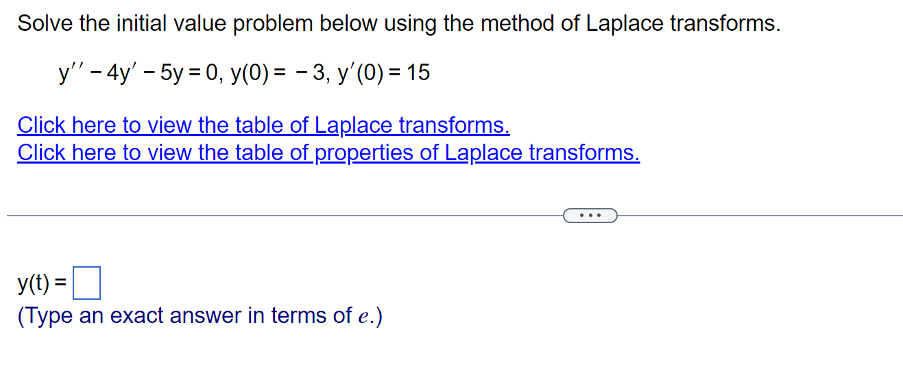 Solved Solve the initial value problem below using the | Chegg.com
