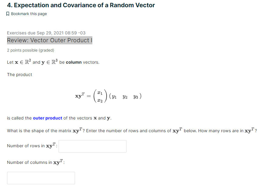 Solved 4. Expectation and Covariance of a Random Vector A | Chegg.com