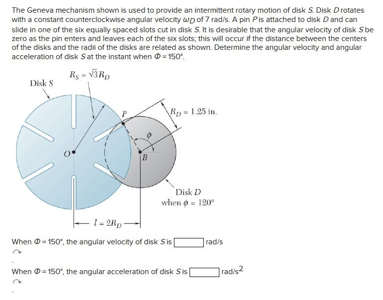 Solved The Geneva mechanism shown is used to provide an | Chegg.com