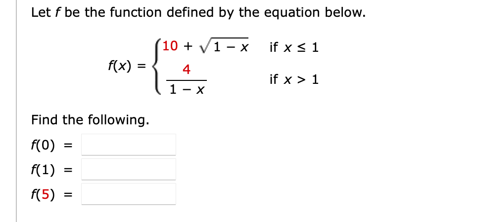 Solved Let f be the function defined by the equation below. | Chegg.com
