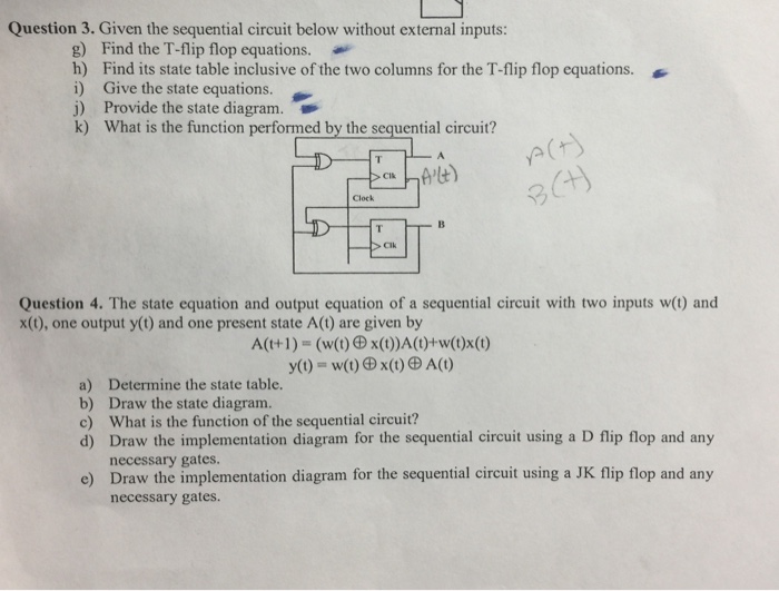 Solved Question 3. Given the sequential circuit below | Chegg.com