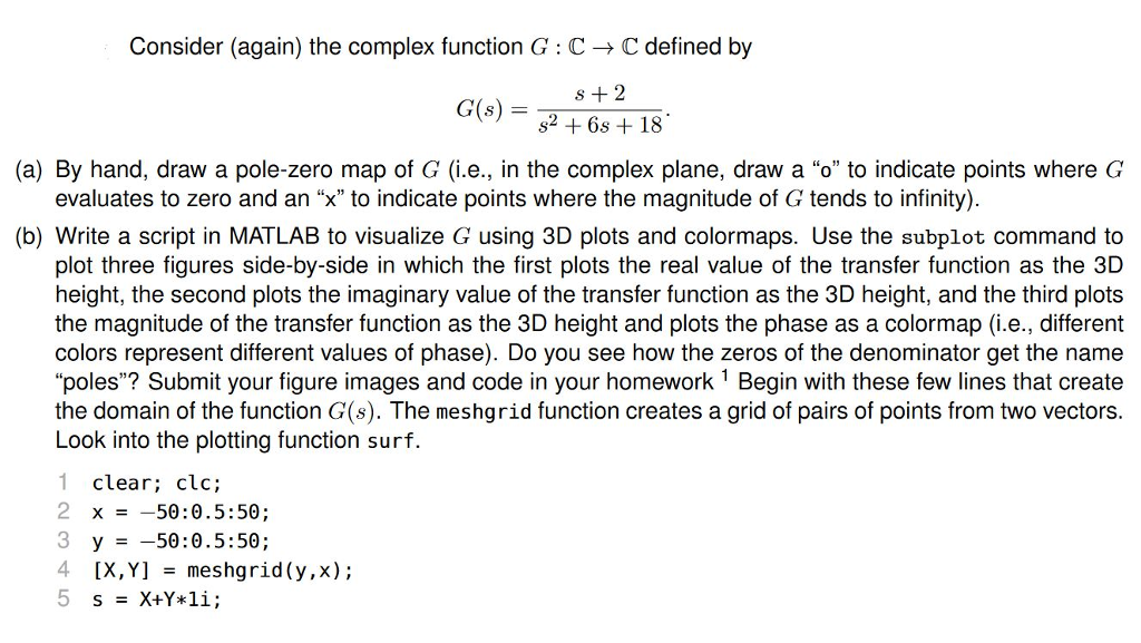 Solved Consider Again The Complex Function G C C Defined 4375