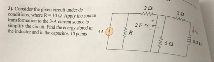 Solved 2Ω 3). Consider the given circuit under dc | Chegg.com