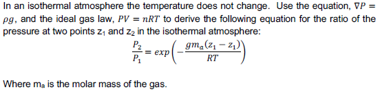 Solved In an isothermal atmosphere the temperature does not | Chegg.com