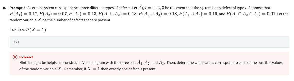 Solved Prompt 3: A certain system can experience three | Chegg.com