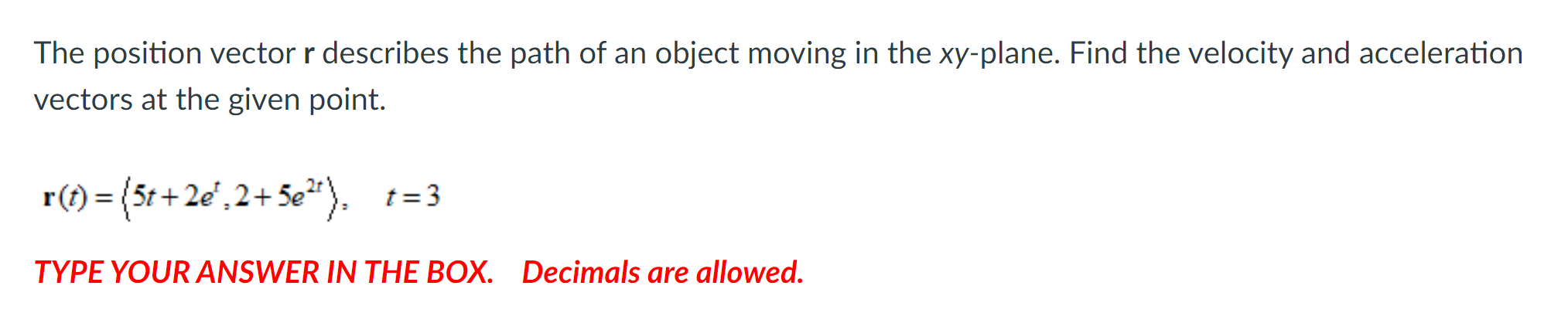 Solved The position vector r describes the path of an object | Chegg.com