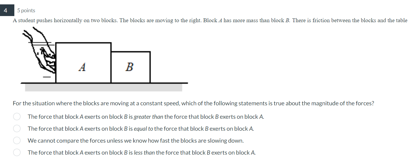 Solved A student pushes horizontally on two blocks. The | Chegg.com