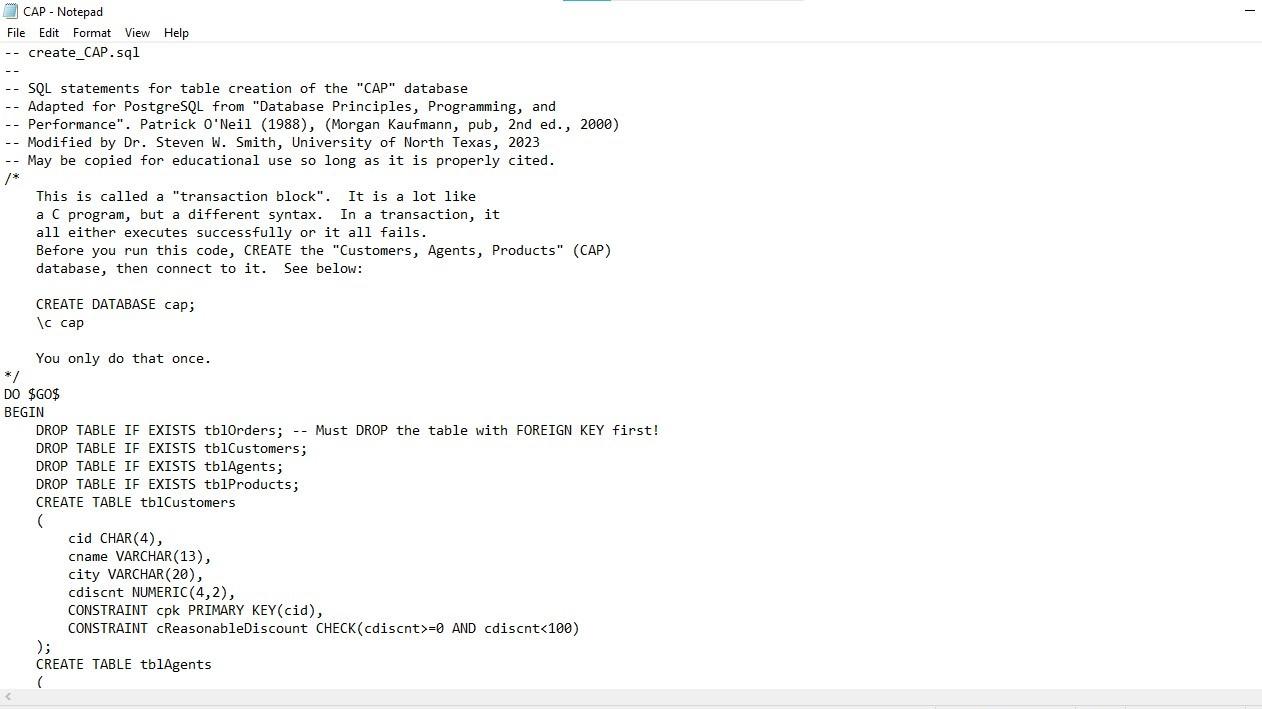 Solved File Edit Format View Help -- create_CAP.sql -- SQL | Chegg.com