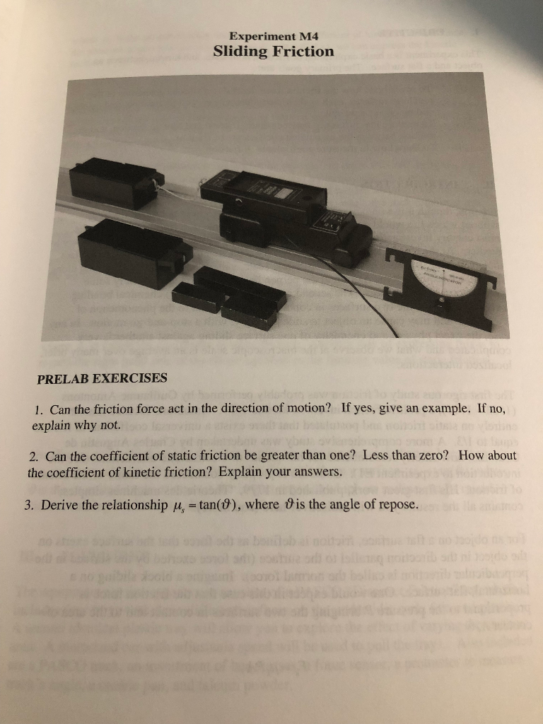 Solved Experiment M4 Sliding Friction PRELAB EXERCISES 1. | Chegg.com