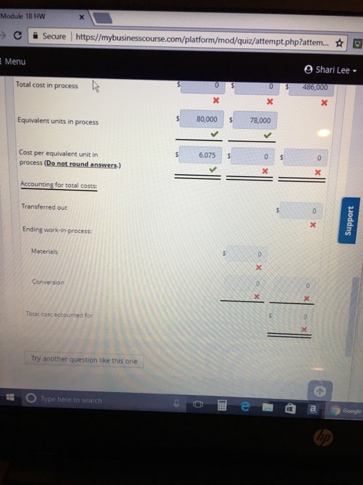 Solved Shari Lee QUESTION 2 Partially correct 1417points out | Chegg.com