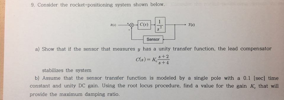 Solved 9. Consider the rocket-positioning system shown | Chegg.com