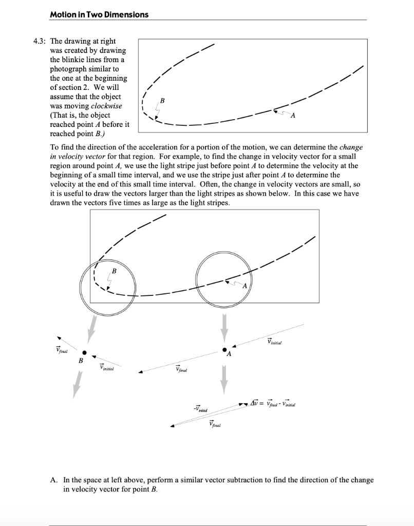 Motion in Two Dimensions 2. Recording motion and | Chegg.com