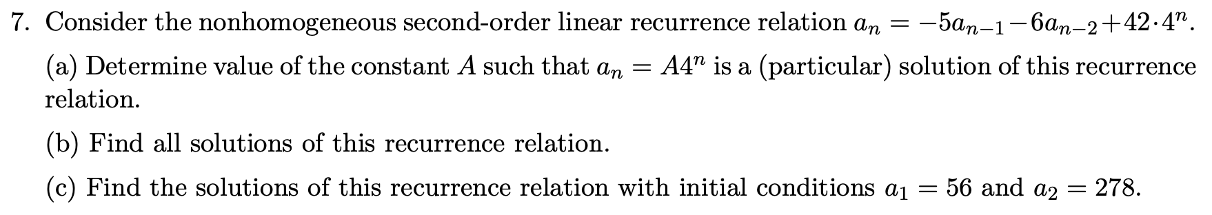 Solved 7. Consider the nonhomogeneous second-order linear | Chegg.com