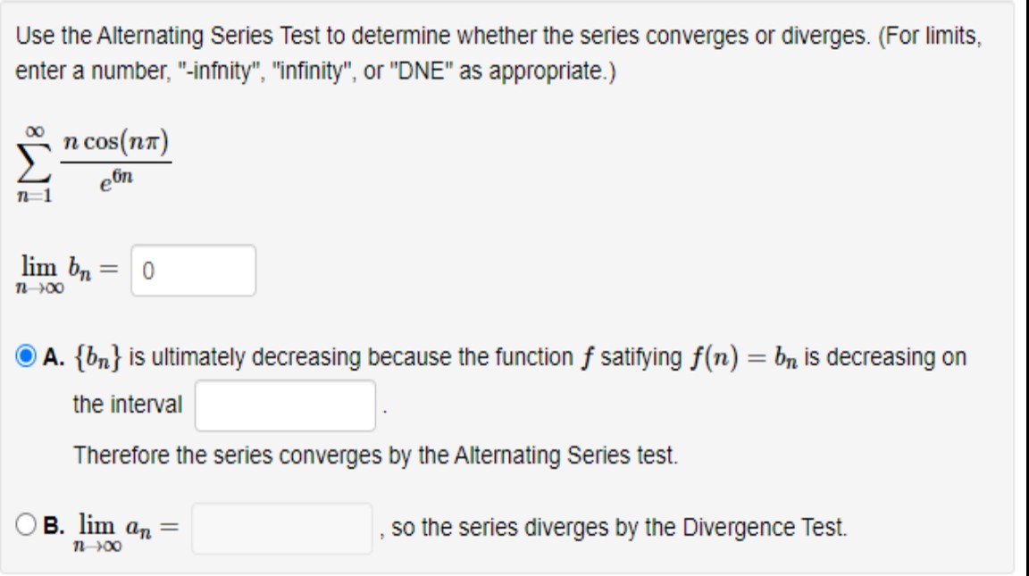 Solved Use the Alternating Series Test to determine whether | Chegg.com