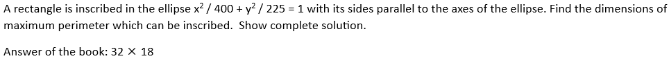 A rectangle is inscribed in the ellipse | Chegg.com