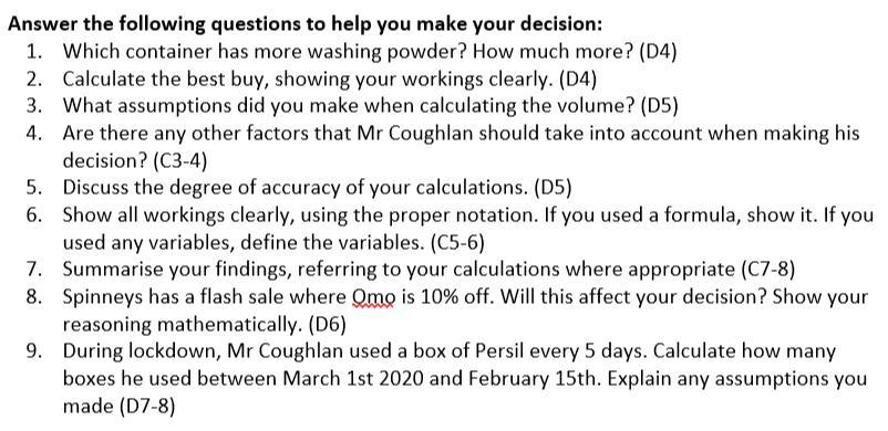 Solved Mr Coughlan is doing is weekly shopping and is faced | Chegg.com