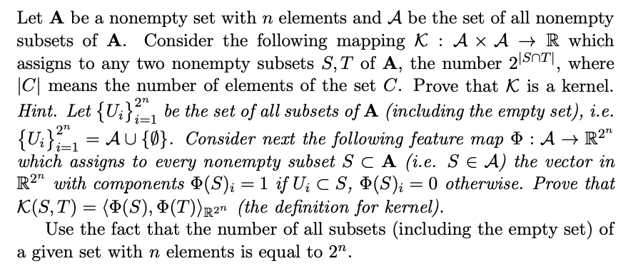 Let A be a nonempty set with n elements and A be the | Chegg.com