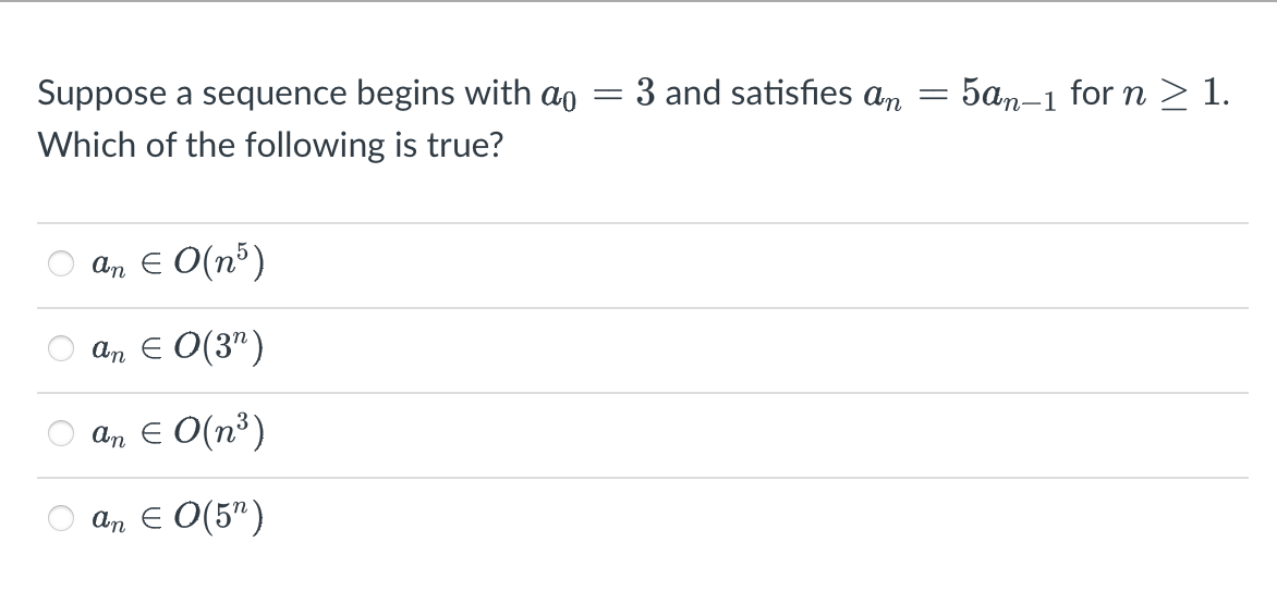 Solved Suppose a sequence begins with a0=3 and satisfies | Chegg.com