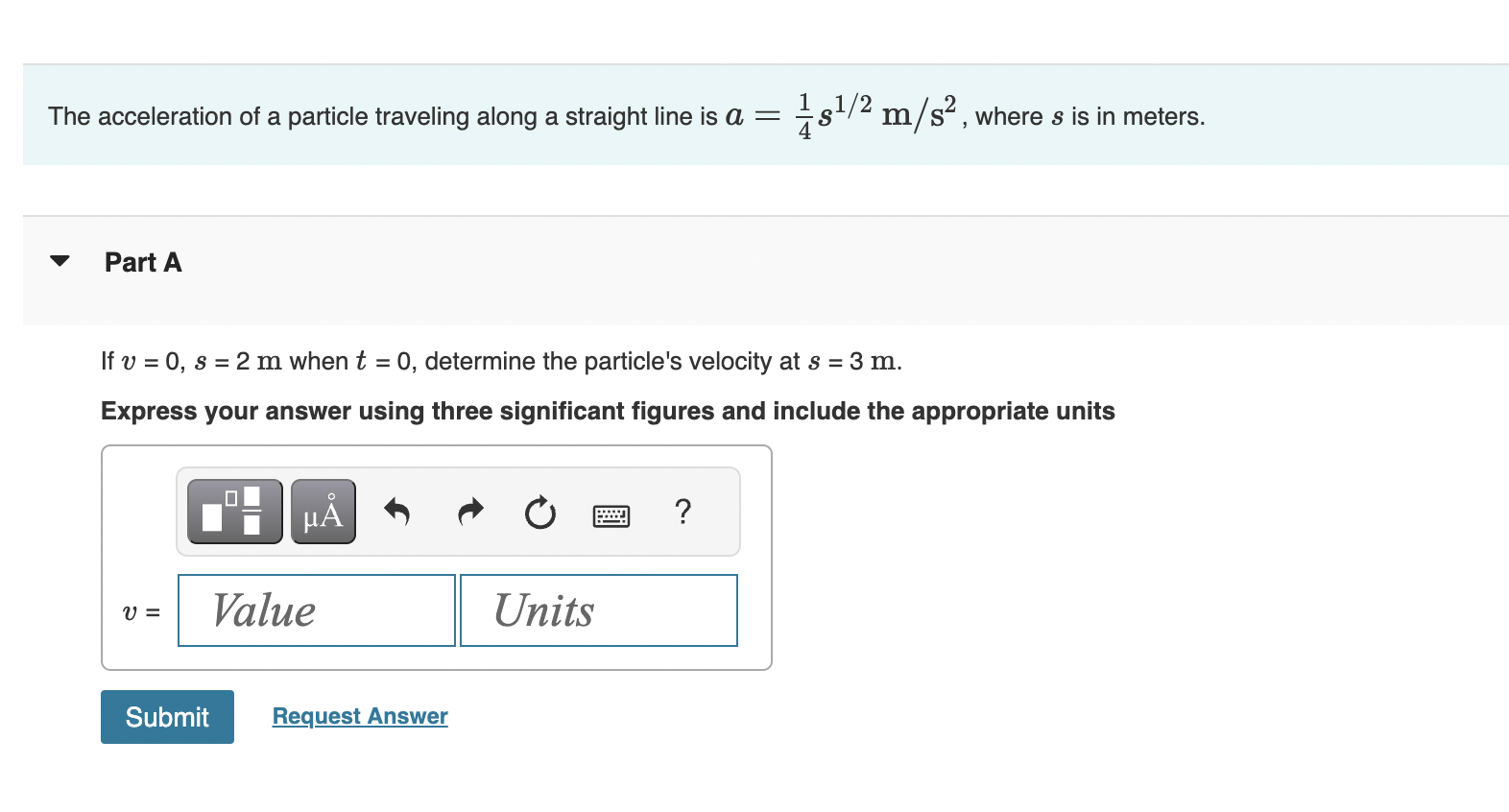 Solved The acceleration of a particle traveling along a | Chegg.com