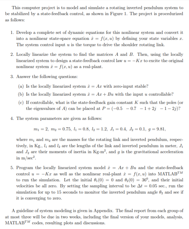 This computer project is to model and simulate a | Chegg.com