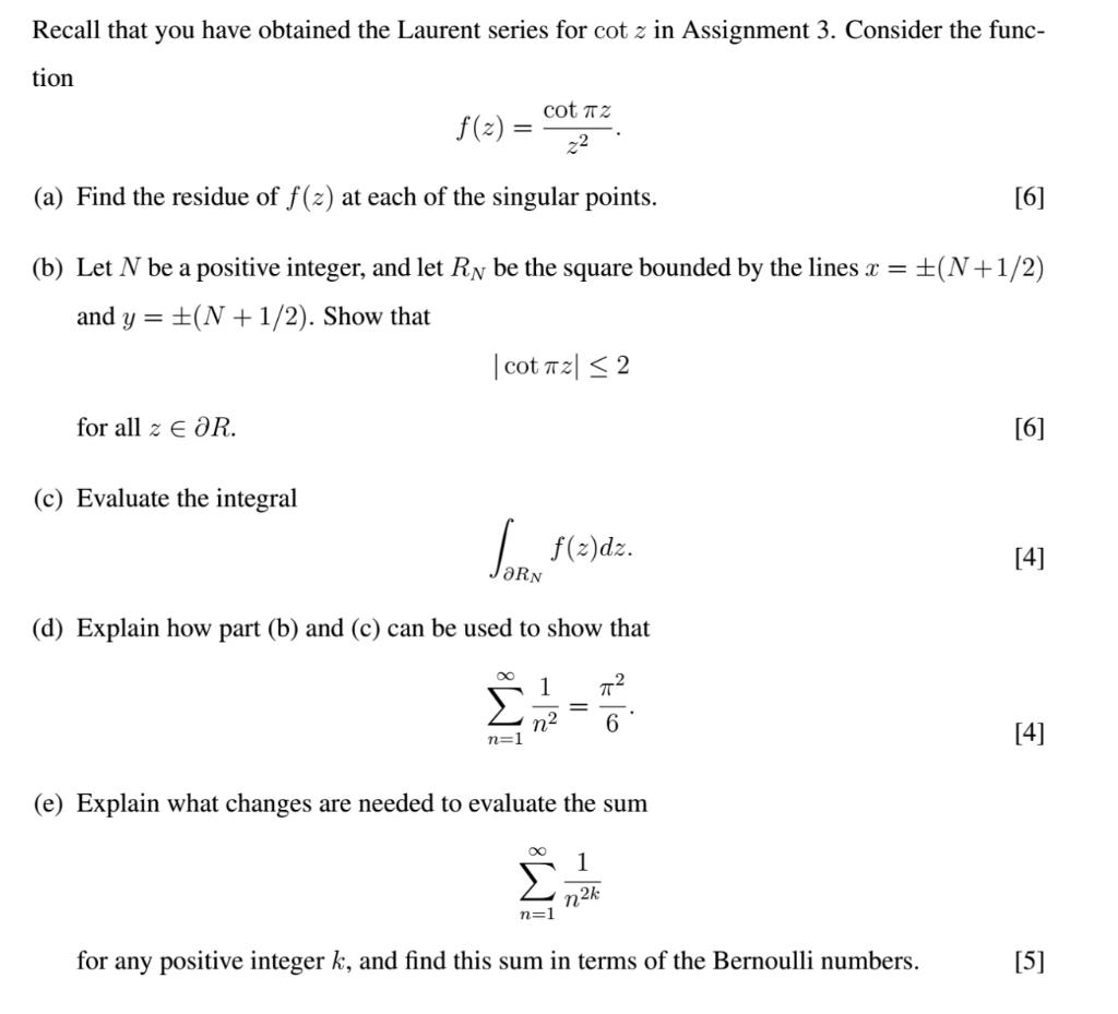 Solved Recall that you have obtained the Laurent series for | Chegg.com