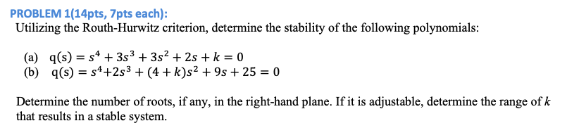 Solved PROBLEM 1(14pts, 7pts each): Utilizing the | Chegg.com